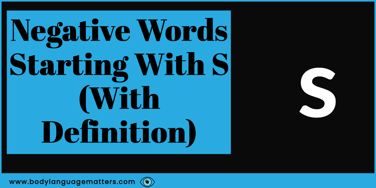 136 Negative Words Starting With S With Descriptions 