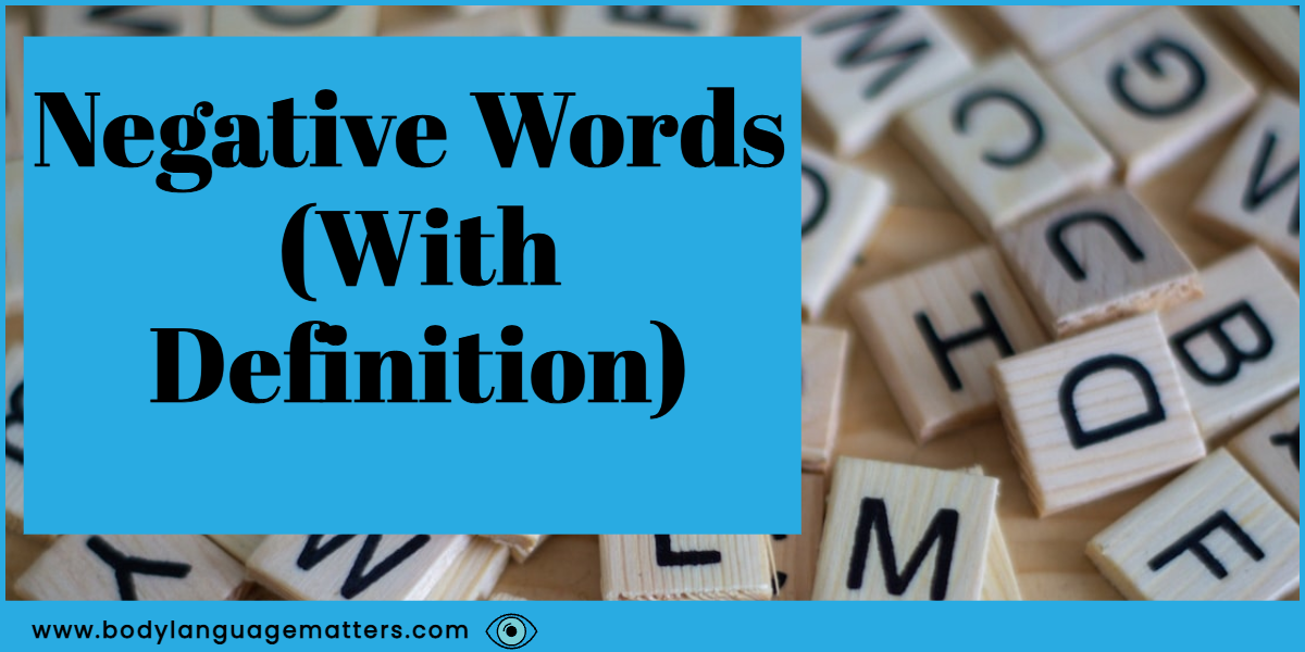 Negative Words With Definitions Negative Words With Definitions